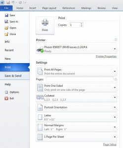 Microsoft Word 2012 – Printing a Single Page or Selection of Pages ...