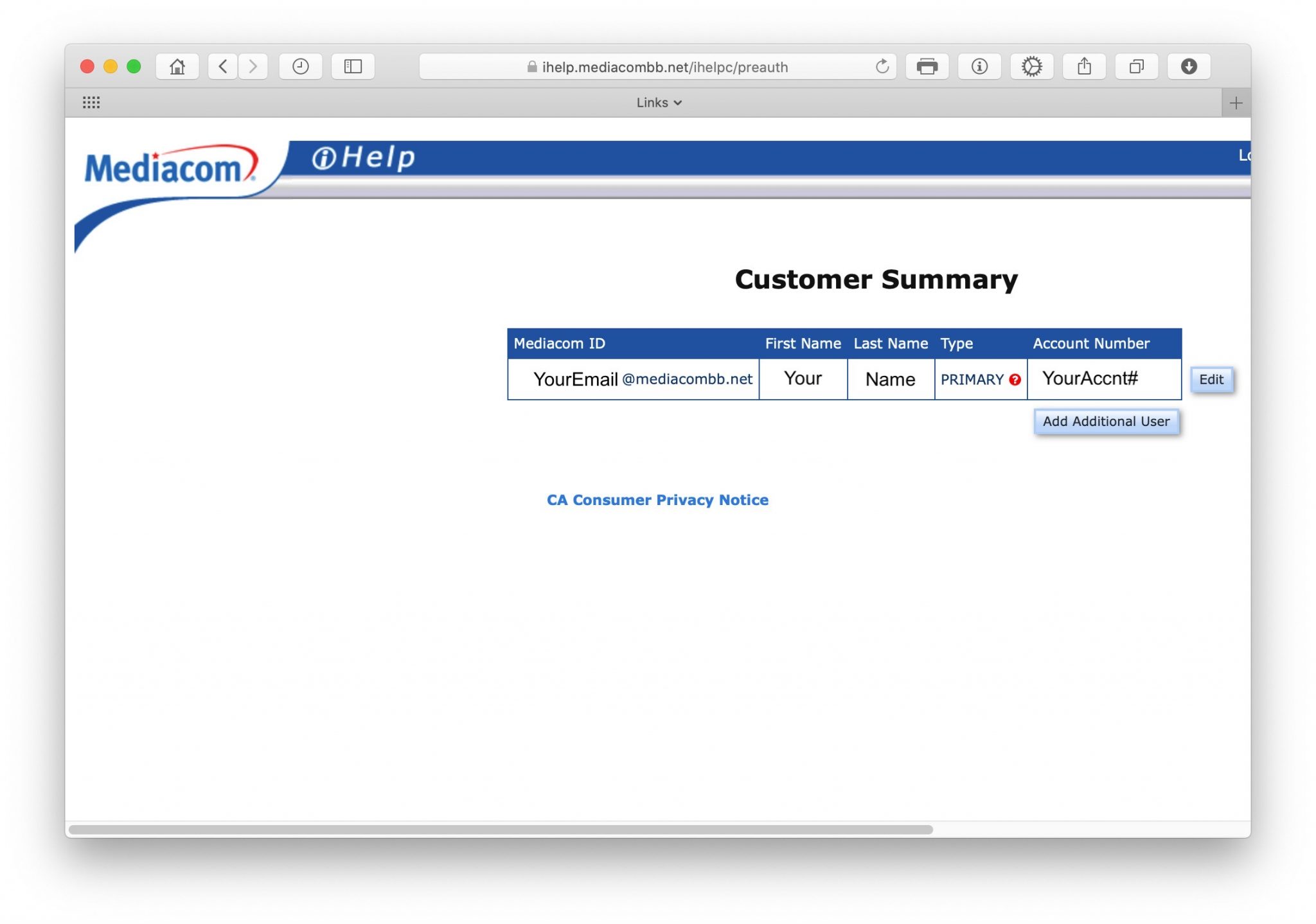 How to change your Mediacom account password. – Resources For Life