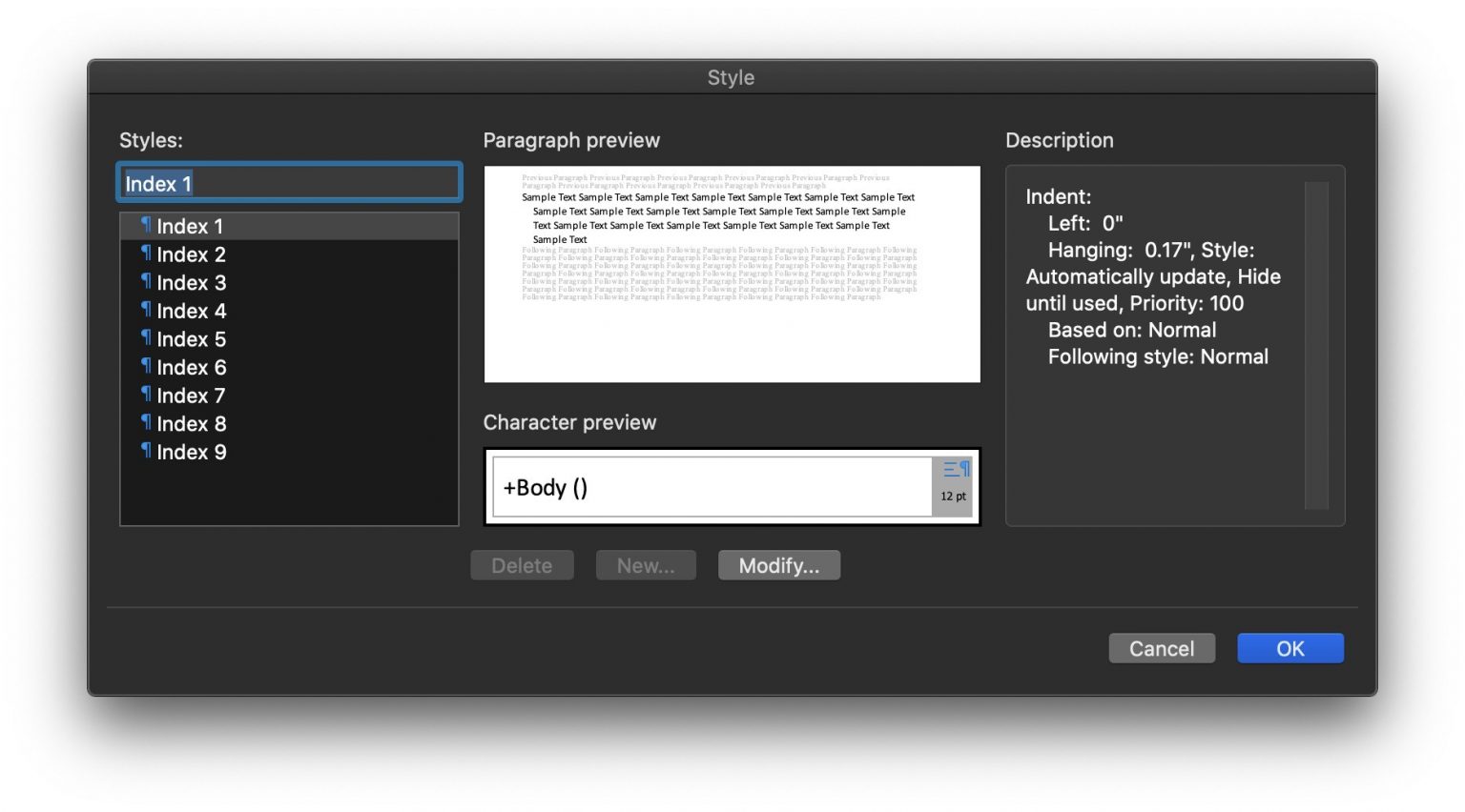 Microsoft Word Index Formats – Resources For Life