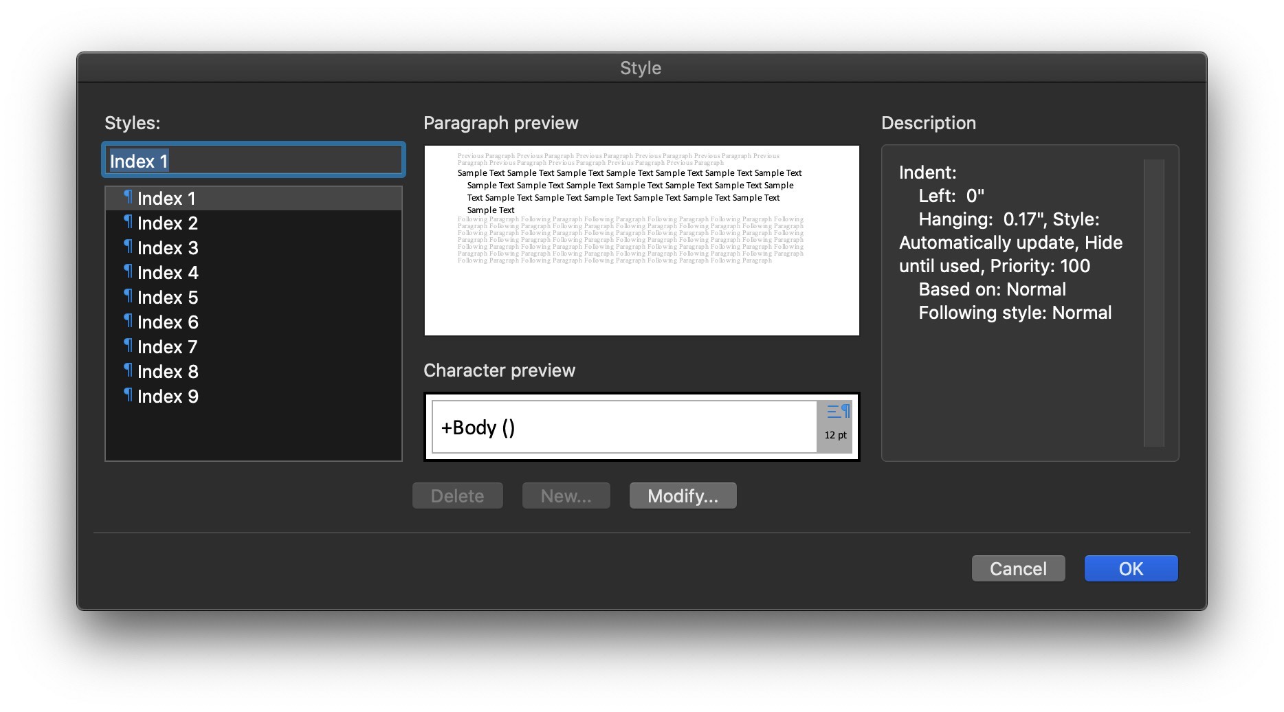 Microsoft Word Index Formats – Resources For Life