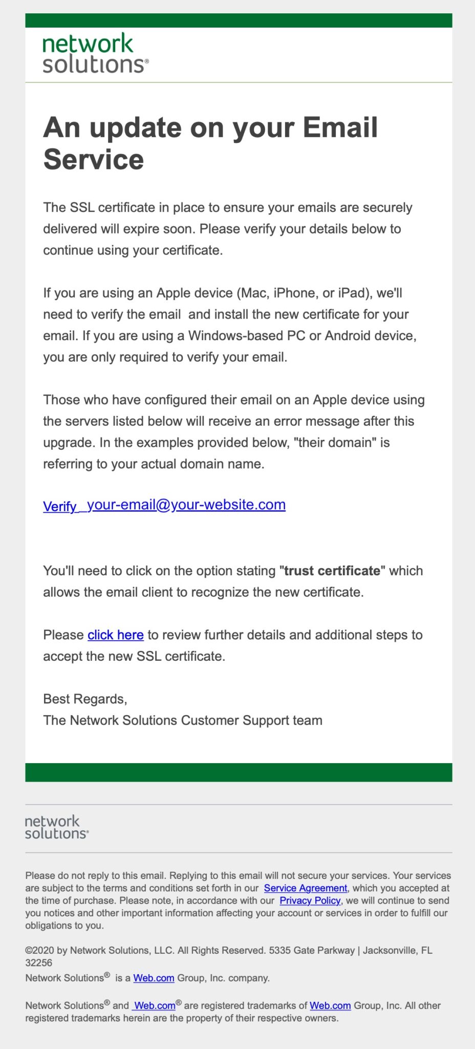 Network Solutions Possible Phishing: Verify Email for SSL Certificate ...